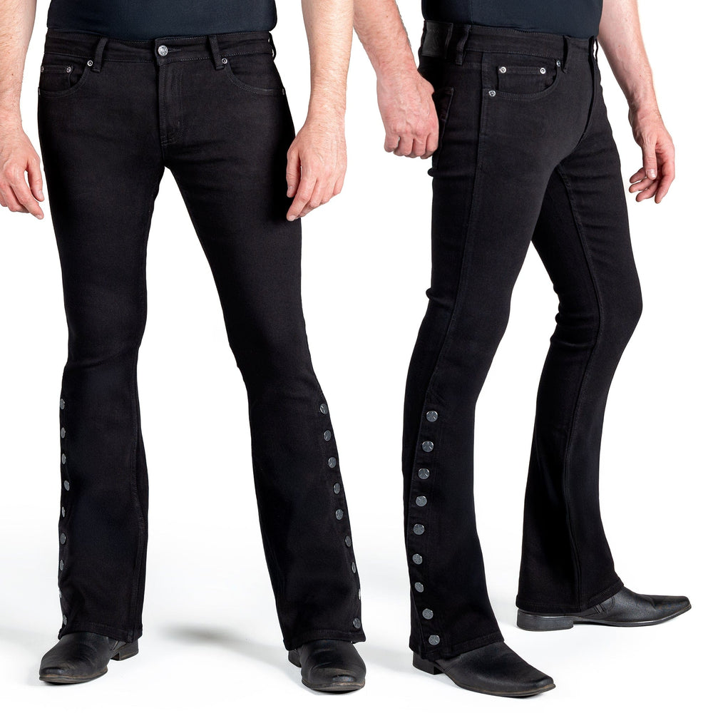 Wornstar Clothing Hellraiser Side Button Mens Jeans - Black