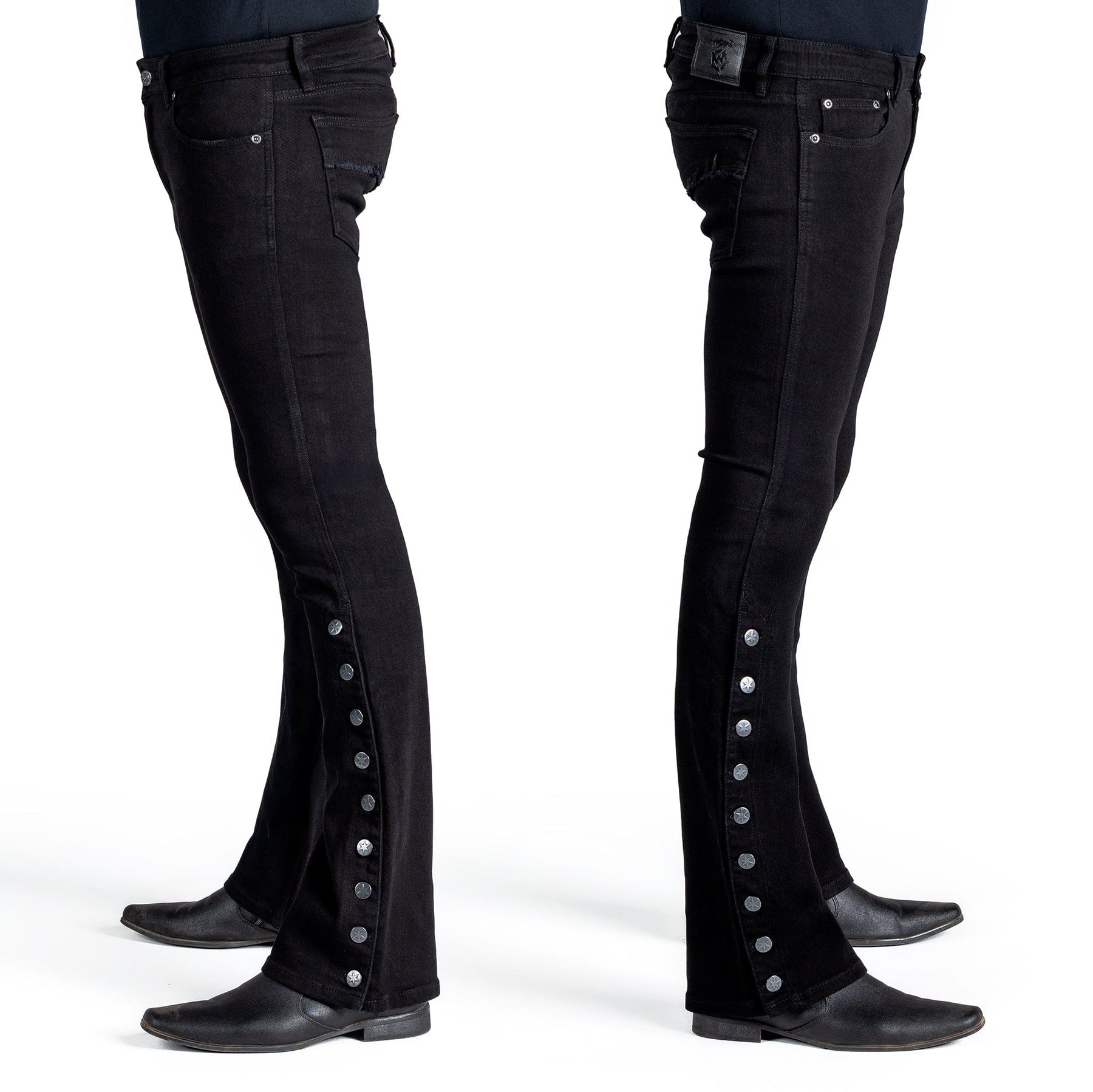 Wornstar Clothing Hellraiser Side Button Mens Jeans - Black