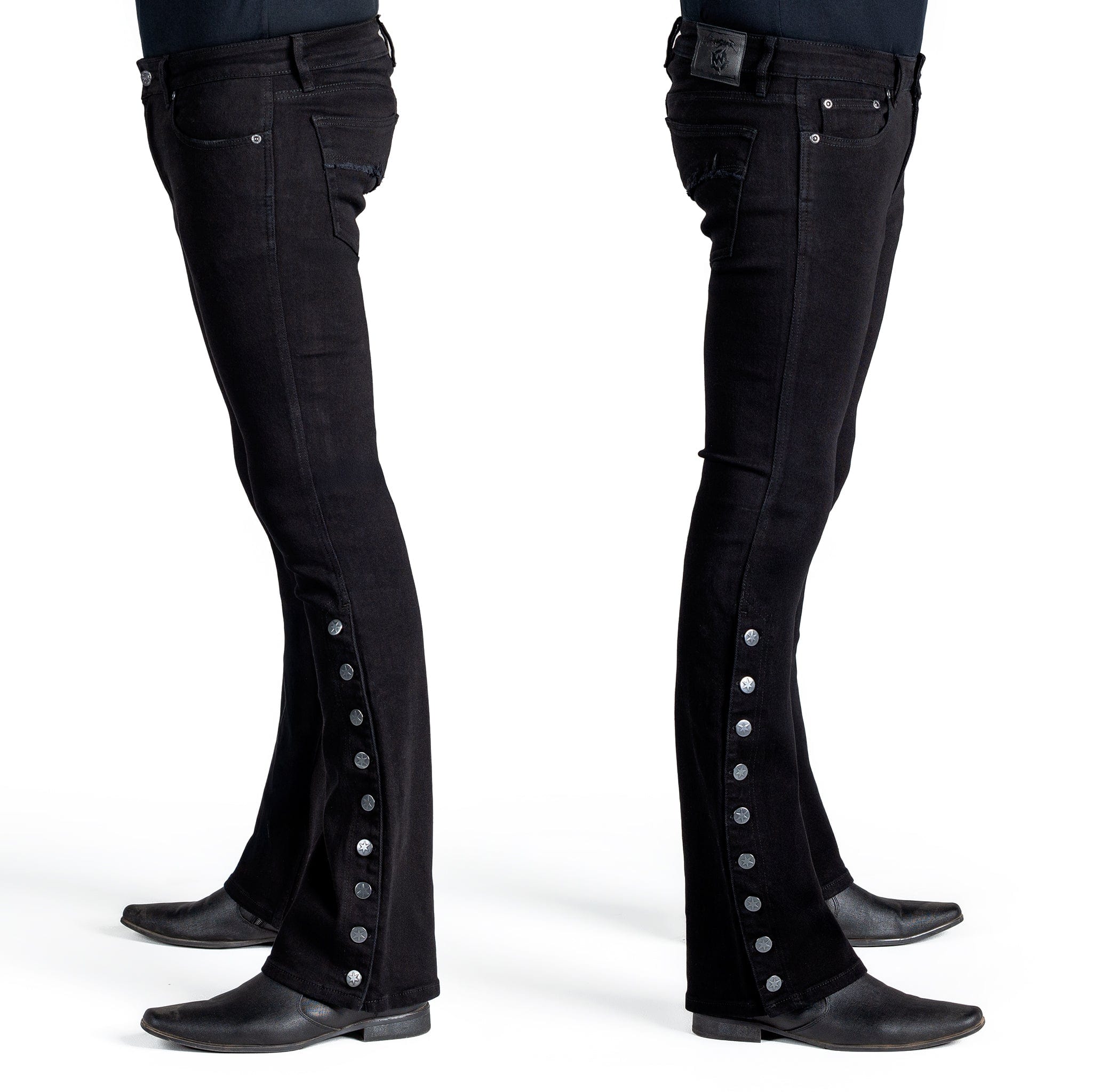 Wornstar Clothing Hellraiser Side Button Mens Jeans - Black