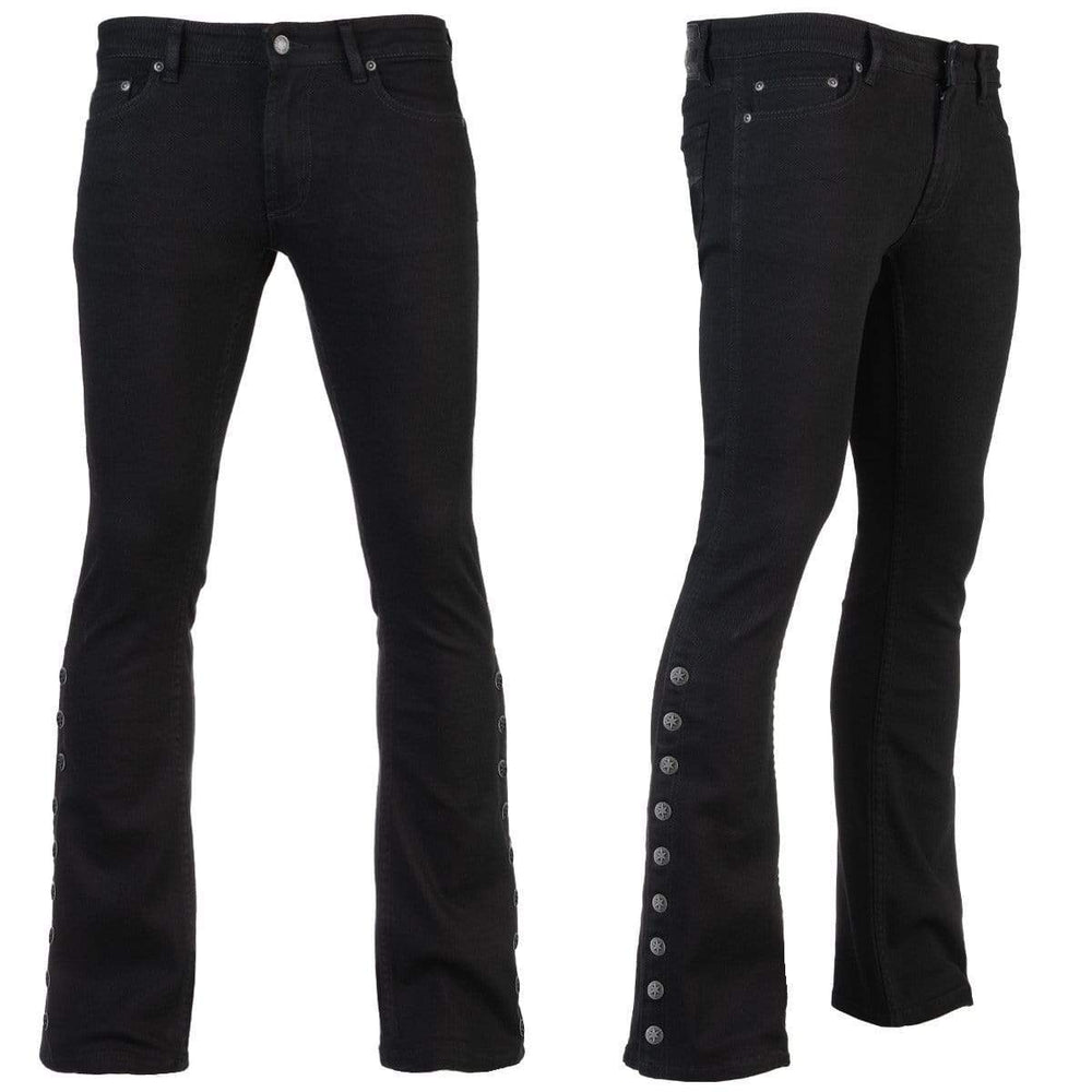 Wornstar Clothing Hellraiser Side Button Mens Jeans - Black