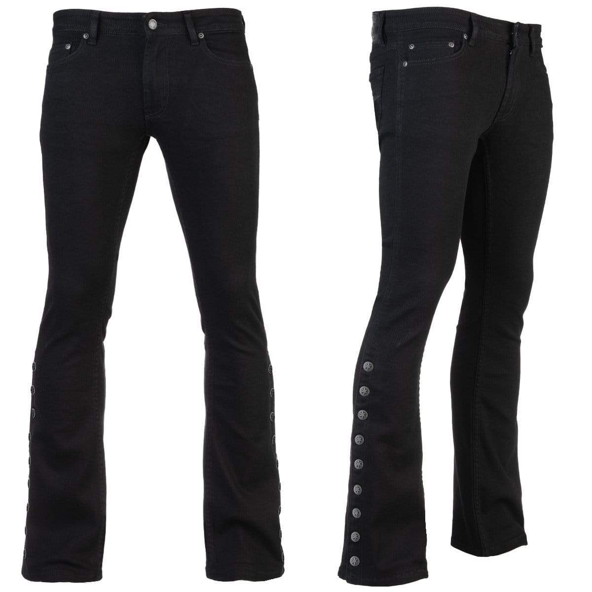 Wornstar Clothing Hellraiser Side Button Mens Jeans - Black