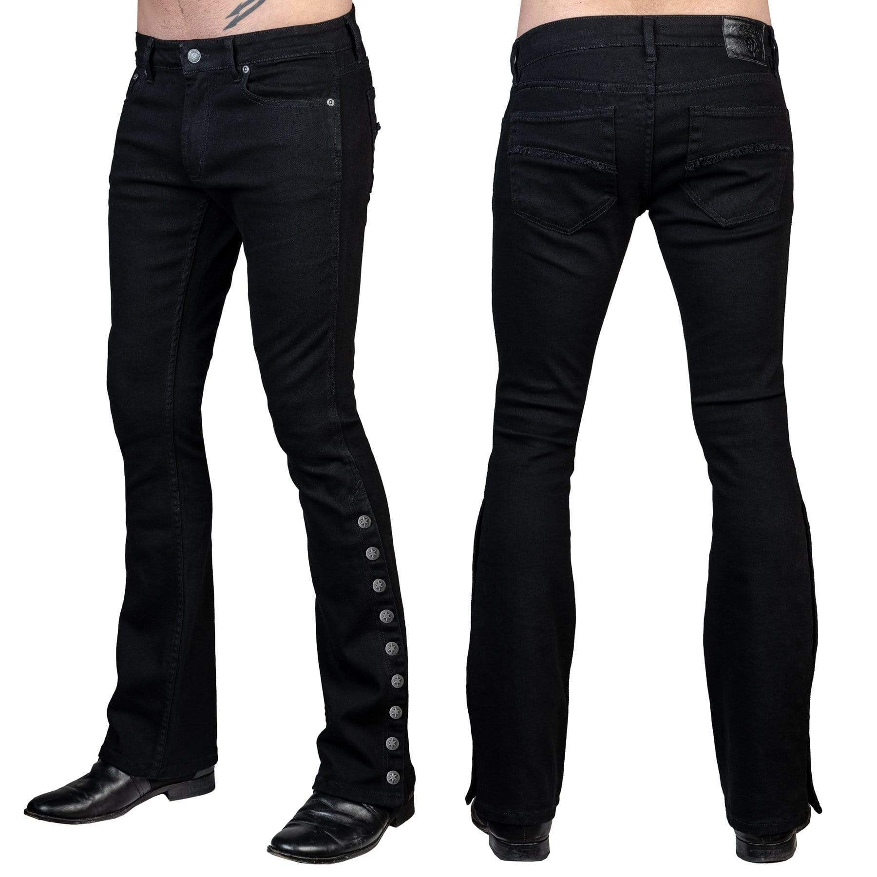 Wornstar Clothing Hellraiser Side Button Mens Jeans - Black