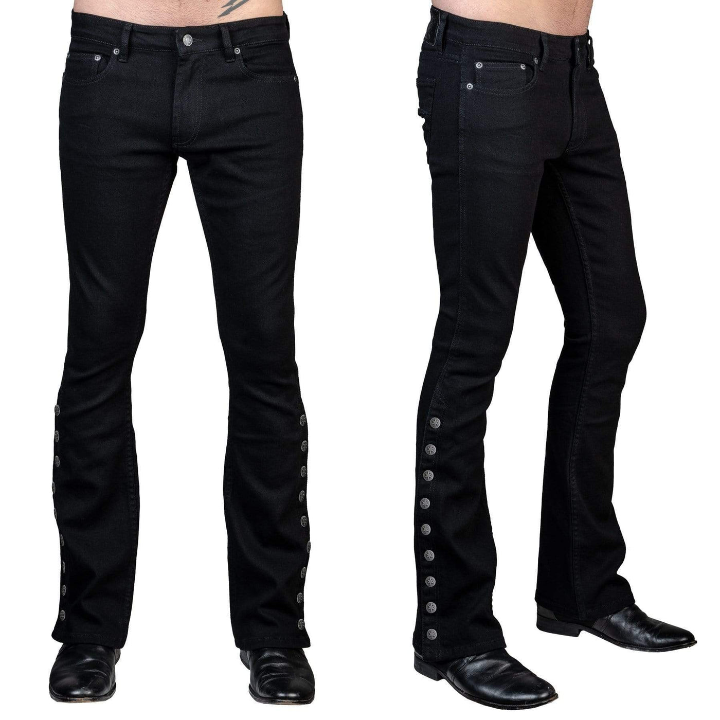Wornstar Clothing Hellraiser Side Button Mens Jeans - Black